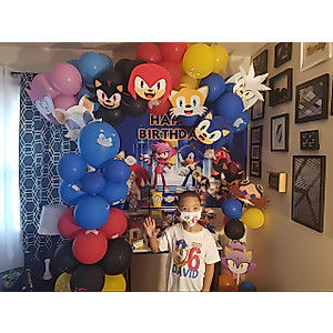 60x40 Inches Birthday Backdrop for Party, Soni Birthday Decoration Banner with Good Wrinkle Resistance, Birthday Party Supplies as Photography Background, 5X3 ft for Kids, Boys, Girls (Blue 4)