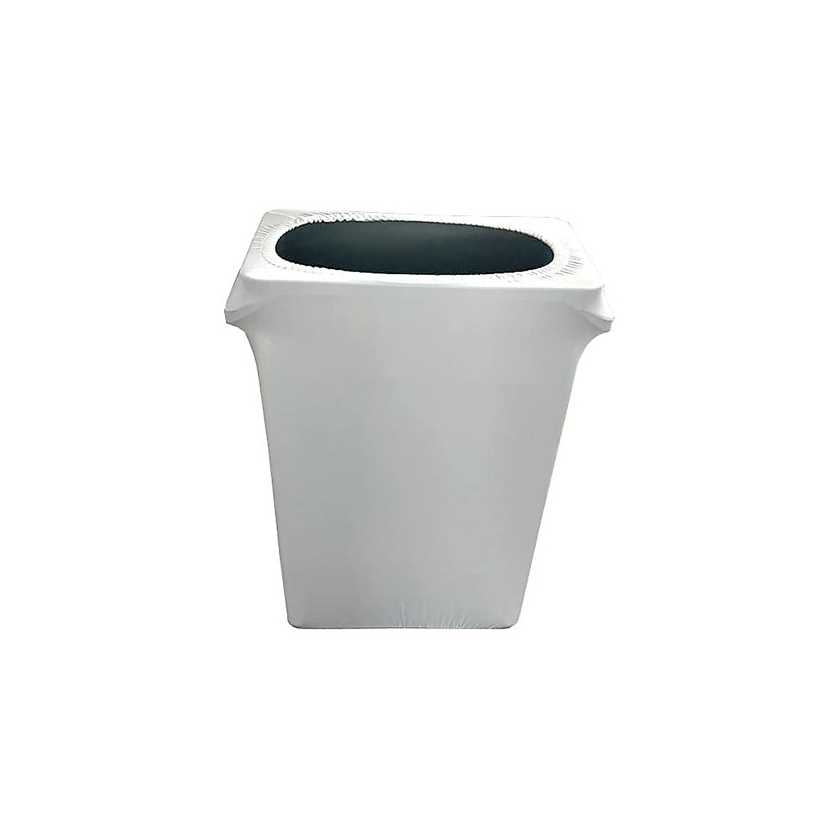 Spandex & Table Linens Spandex Stretch Slim Jim Trash Can Cover - Garbage Can Cover for 23 Gallon Trash Bins - Durable Polyester/Spandex Blend Garbage Can Covers - Made in The USA - White
