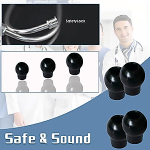 Javinhau MDF Stethoscope Ear Pieces, Unbeatable Comfort Soft-Sealing Stethoscope Ear Tips Replacement Comptible with MDF Stethoscope Spare Parts Earplugs Accessories(Black)