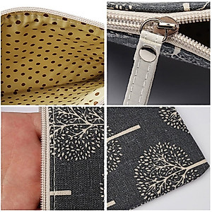 SUMAJU 2 Pcs Canvas Cosmetic Bag, Multi-Function Small Zipper Pouch Cute Makeup Pouch Travel Toiletry Bag Travel Size Toiletries Christmas Stocking Stuffers Gifts for Women,8.6 * 5.5 In