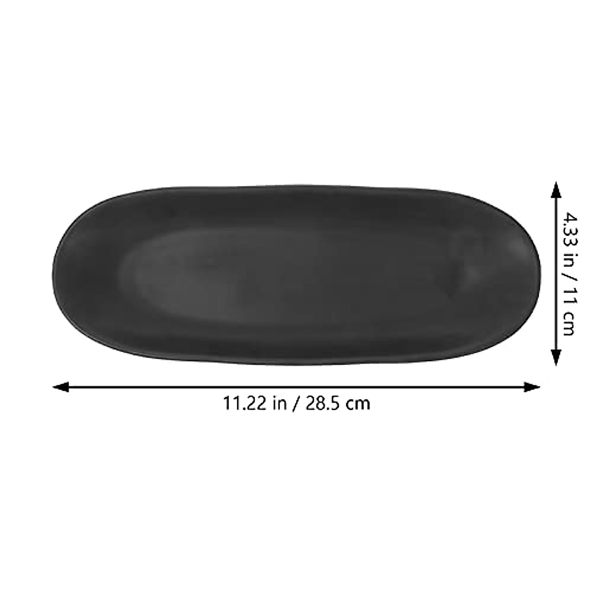 DOITOOL Ceramic Sushi Dish Oval Platter Tray Japanese Style Food Plate Dinner Plate Serving Trays Appetizers Plate for Home and Kitchen Black