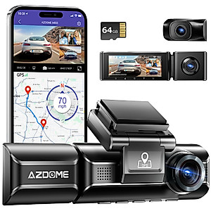AZDOME M550 3 Channel Dash Cam with 3-Lead Mini USB Hardwire Kit (JYX02)