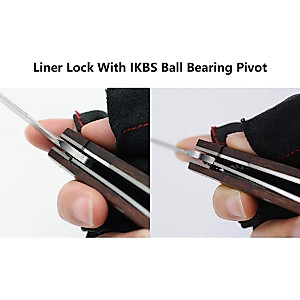 Kitory 4" Folding Pocket Knife, Small EDC Knife with Clip and Leather Sheath, 2023 Gifts for Men, Dark Red Wood Handle and thick blade