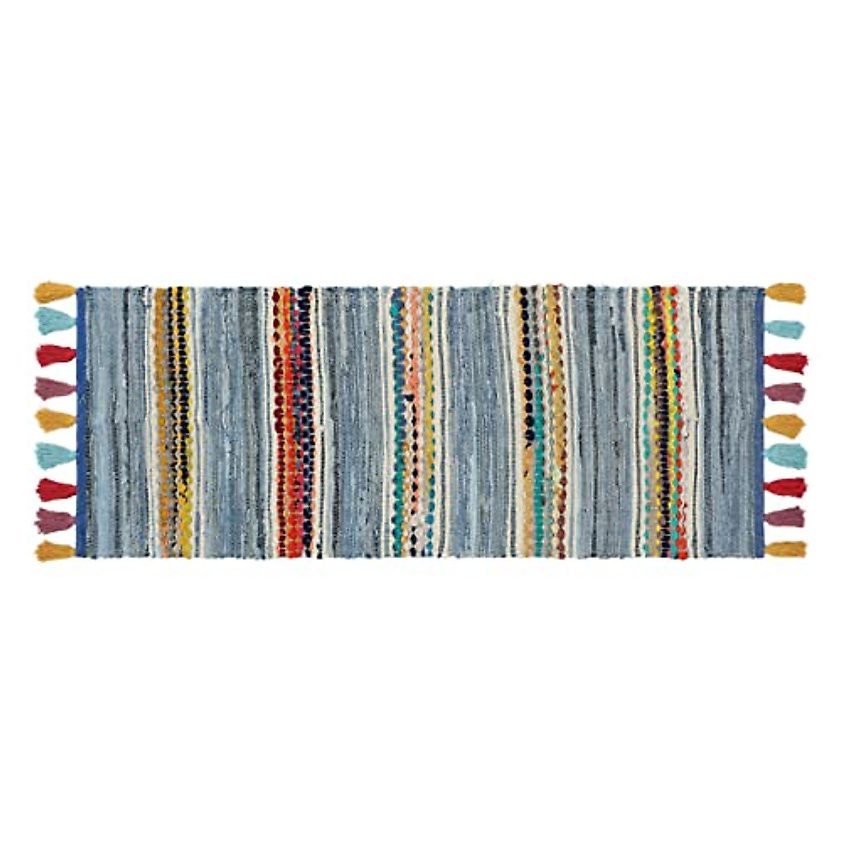 The Home Talk Recycled Denim Area Rug | Carpets Suitable for Living Room, Bedroom, Dining Room, Home Décor | Handcrafted Rugs | Non-Skid | Bohemian Contemporary | 2’ x 5’ | Denim Rag Store