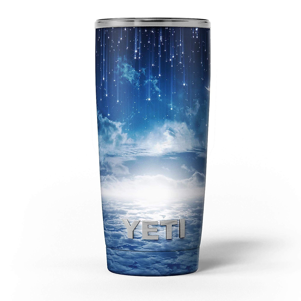 Design Skinz Vivid Blue Falling Stars in The Night Sky - Skin Decal Vinyl Wrap Kit Compatible with The Yeti Rambler Cooler Tumbler Cups