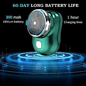 Mini Shave Portable Electric Shaver: Upgrade Electric Razor with LCD Screen Powerful Storm Shaver for Men Pocket Size USB Rechargeable Shaver Easy One-Button Use for Home Car Travel (Green)