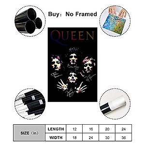 ZXCM Band Poster Queen Poster Canvas Art Poster and Wall Art Picture Print Modern Family Bedroom Decor Posters 12x18inch(30x45cm), 12 x 18 Inch
