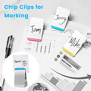 Bag Clips for Food, 6 Pack Metal Chip Clips with Colored Silicone, Heavy Duty Chip Bag Clip with Air Tight Seal, Stainless Steel Food Bag Clips for Food, Snack