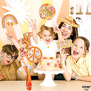 KatchOn, Two Groovy Photo Booth Props - Pack of 40, Groovy Photo Props | 60s Photo Booth Props | Retro Photo Booth Props for Two Groovy Party Decorations | Hippie Photo Booth Props for Birthday Party