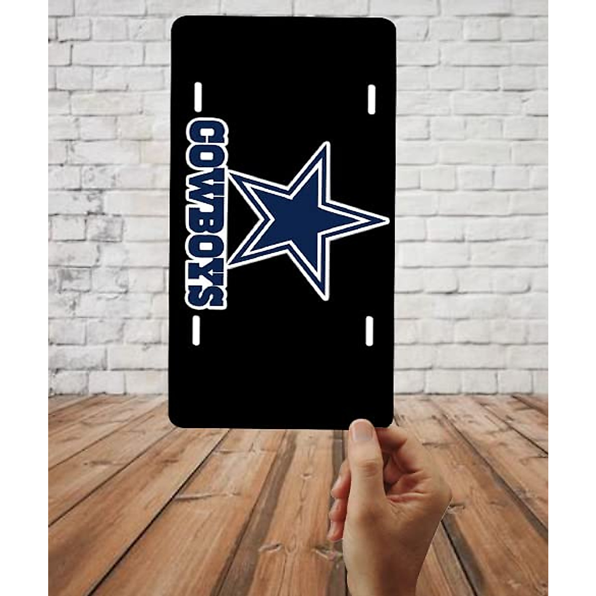 BOARLIDA American Football Design License Plate Durable Dallas Team Decorative Aluminum Car License Plate Covers for Women Girls Men Boys 12 X 6 Inch