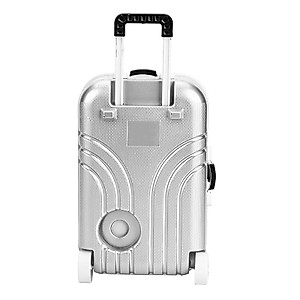 JTLB Baby Suitcase Toy Cute Plastic Rolling Suitcase Mini Luggage Box (Silver)