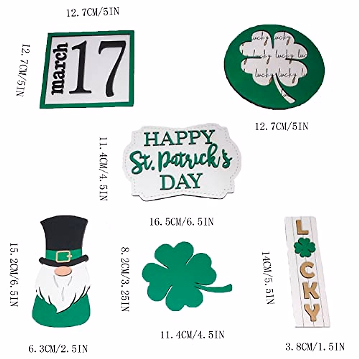 St. Patrick's Day Tiered Tray Decor,Wooden SignsTiered Tray Decors,Inspiration St. Patrick's Day Farmhouse Tiered Tray Decor (6pcs)