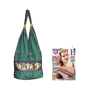 NOVICA Handmade Cotton Shoulder Bag | Green Elephant Embroidery Handbags | Casual Top Long Handle Cotton Handbag | Sling Crossbody | Boho Hippie Hobo | Thailand Animal Themed Bohemian | Emerald Thai