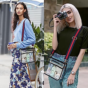WEIMZC Clear Crossbody Bag Stadium Approved, Adjustable Shoulder Strap Clear Purse Bag for Concerts Sports Events Festivals(Color2)