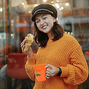 4 Pcs Fall Coffee Mugs 11 oz Fall Autumn Pumpkin Mug Happy Fall Y'all Ceramic Cups Orange Autumn Fall Home Decor Kitchen Accessories Camp Campfire Tea Cup Thanksgiving Gift for Mom Dad Grandpa Grandma