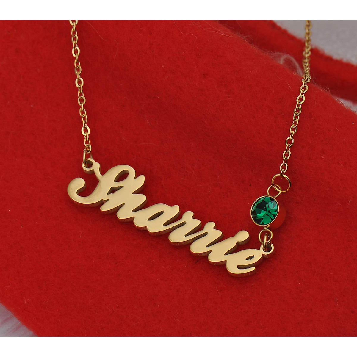 HUAN XUN Custom Mom Name Necklace Cobi with Birthstone Best Jewelry Gifts