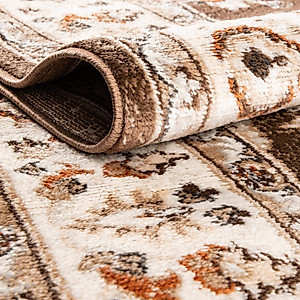 Rugs.com Charlotte Collection Rug – 6 Ft Runner Brown Low-Pile Rug Perfect for Hallways, Entryways