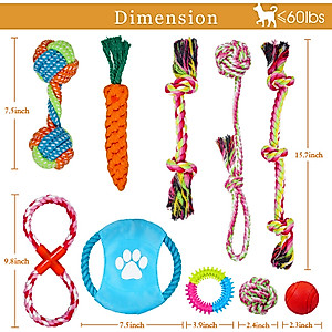 Plazenzon Dog Rope Toy for Aggressive Chewers Medium Bleed Small Dogs Indestructible Toys Chew Rope Ball Teething Pitbull Toys Puppies Outdoor Dog Toys