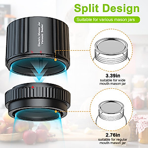 Electric Mason Jar Vacuum Sealer Kit, Portable Vacuum Sealer for Jars, Jar Sealer for Wide Mouth & Regular Mouth Mason Jar, Automatic Canning Sealer for Jars, Vacuum Sealer Mason Jar for Food Storage