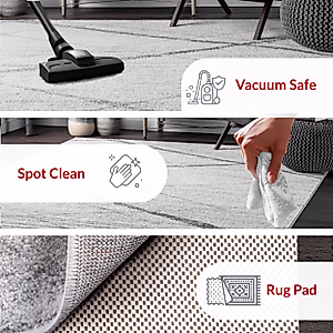 nuLOOM 10x13 Thigpen Contemporary Area Rug, Grey, Abstract Lines, Non-Slip Backing, Stain Resistant, For Bedroom, Dining Room, Living Room, Hallway, Office, Kitchen, Entryway