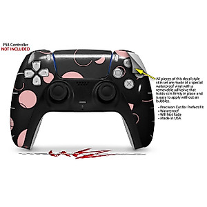 WraptorSkinz Skin Wrap compatible with Sony PS5 DualSense Controller Lots of Dots Pink on Black (CONTROLLER NOT INCLUDED)