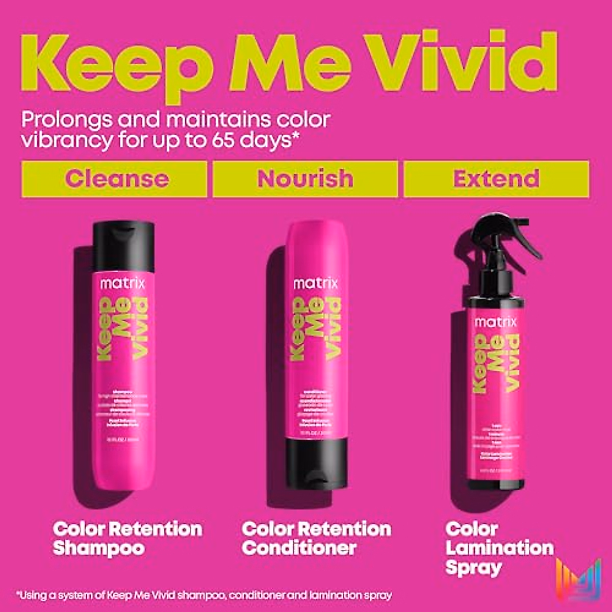 Matrix Keep Me Vivid Conditioner | Deeply Nourishes Hair, Prevents Fading & Protects Color | For Dry, Semi-Permanent and Color Treated Hair | Salon Professional Conditioner