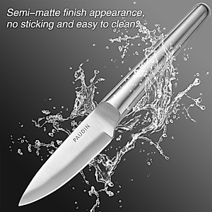 PAUDIN Paring Knife, 3.5 Inch High Carbon German Stainless Steel Kitchen Knife, Super Sharp Fruit Knife with Ergonomic Hollow Handle, for Peeling, Trimming, and Garnishing Fruit and Vegetable