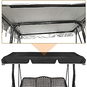 BTURYT Swing Canopy Replacement 3 Seater, Patio Swing with Canopy & Replacement Swing Seat,Waterproof Top Cover Set Swing Chair Awning Glider Swing Cover Porch Swing Cover