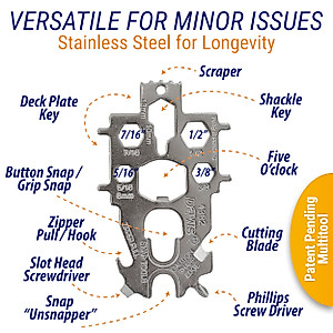 USCG Boating Safety Kit - Electronic Flare - First Aid Kit - Whistle - Multi tool - Waterproof Case (Plastic)