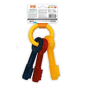 Nylabone Puppy Chew Keys Toy - Puppy Chew Toys for Teething - Puppy Supplies - Bacon Flavor, Medium/Wolf (1 Count)