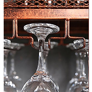 Stylish Simplicity Wine Racks Wall Holder Metal Vintage | Wine Bottle Holder Free Standing |Hanging Wine Glass Holder | Rustic Wine Holder Wall Mounted Wine Cooler Wine Stand Wine Cabinet, PIBM, Br