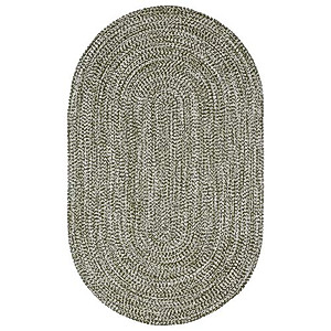 SUPERIOR Reversible Braided Indoor/Outdoor Area Rug, 6' x 9', Green-White