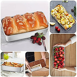 LIANYU 4 Pack Loaf Pans for Baking Bread, 9x5 Inch Bread Pan, Bread Loaf Pan for Baking, Stainless Steel Meatloaf Baking Pan, Loaf Tin Pan for Homemade Banana Bread, Dishwasher Safe