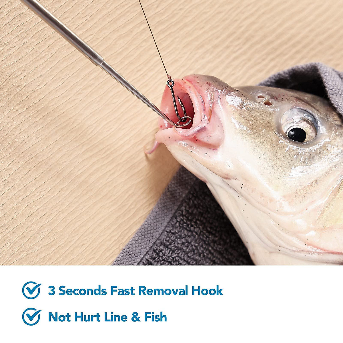 4PCS Fish Hook Remover Fishing Hook Remover, Fishing Hook Quick Removal Device Space Aluminum Magnetic Handle Fish Hook Removal Tool, Fish Hook Disconnect Device for Fishing, Hook Removal Tool Fishing