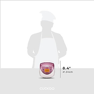 CUCKOO CR-0631F | 6-Cup (Uncooked) Micom Rice Cooker | 8 Menu Options: White Rice, Brown Rice & More, Nonstick Inner Pot, Made in Korea | White/Pink