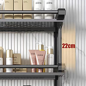 FERFXN Bathroom Shelf with Towel Bar Toilet Storage Shelf Large Towel Racks Storage Shelf 2 Tier Industrial Bathroom Shelves Wall Mounted Wall Shelves for Bathroom/Living Room/Kitchen/Bedroom 40x16cm