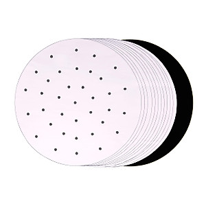 Air Fryer Parchment Paper Liners 7.5 in Accessories Compatible with Habor, Maxi-Matic Elite Platinum, Ninja Foodi, Power Airfryer Oven, Frenchmay, Zeny, NutriChef +More - 100 pcs + 1 Grill Mat