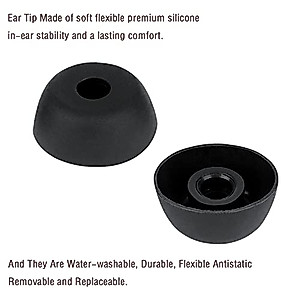 Ear Tips Compatible with Jabra Elite 65t Headphone,6 Pairs Replacement Silicone Tips Compatible with Jabra Elite 65t 75t/Active 65t 75t/ S/M/L Earbud Tips Black