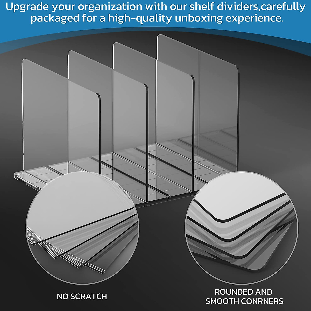 frtzal Purse Organizer for Closet, Shelf Dividers for Closet Organization Adjustable Plastic Handbag Organizers for Closets Purse Storage Organizer (4 layers Tra)