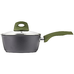 Bialetti Simply Italian Nonstick Covered Sauce Pan, 1.9 quart, Multicolored