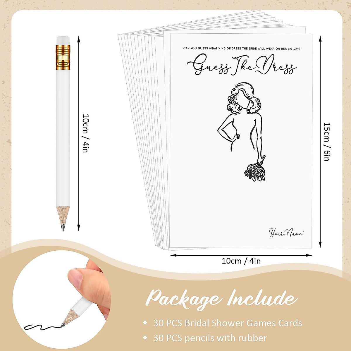 Fulmoon 30 Sets Guess the Dress Bridal Shower Games for Guests Include Wedding Shower Games Cards and Bridal Shower Pre Sharpened Pencils Fun Wedding Decorations Party Supplies Games Ideas