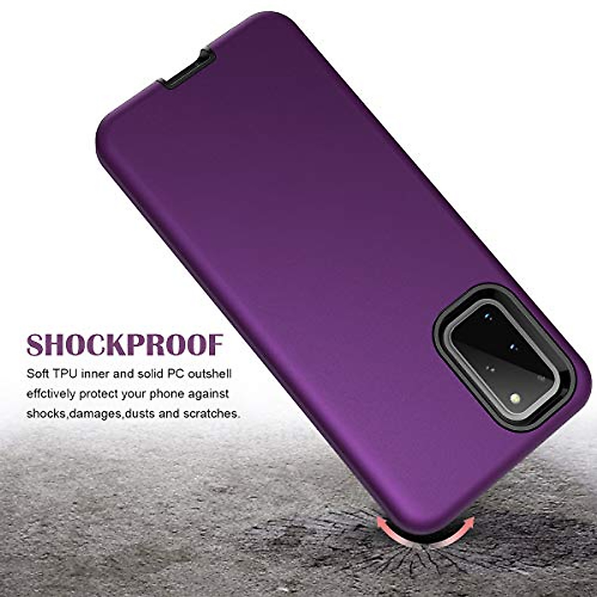 WeLoveCase Galaxy S20 Plus Case, S20+ Plus 5G Cover 3 in 1 Full Body Heavy Duty Protection Hybrid Shockproof TPU Bumper Protective Case for Samsung Galaxy S20 Plus 5G 6.7 inch Dark Purple