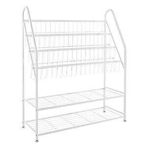 YETINGSHOP Kids Bookshelf, Large Black Bookcase, Large Capacity Books Toys Organizer (White)