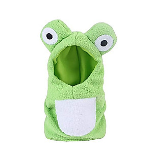 Bird Costume Bird Diaper Flight Suit Frog Shape Hoodie Bird Clothes Cosplay Photo Prop for Parrots African Greys Parakeet Cockatiel Sun Conure, Bird Hoodie Small Animals Apparel (M)
