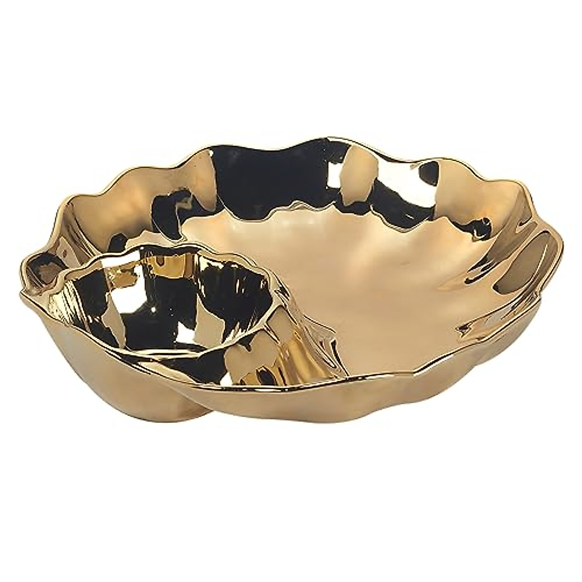 Certified International Gold Coast Chip & Dip Server 12" x 2.5", Multicolor