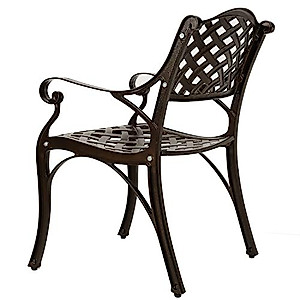 Puluomis Outdoor Patio Retro Bistro Cast Aluminum Dining Chairs, 2 Sets