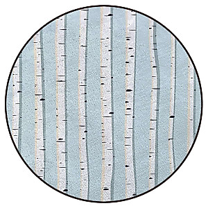 Forest Chair Mat Office Protector for Hardwood Floors Anti-Slip Floor Protection Mat Multi-Purpose Chair Carpet for Desk Dense Tree Formation White Fall Birch Trees,Green Grey Diameter 39.3 in