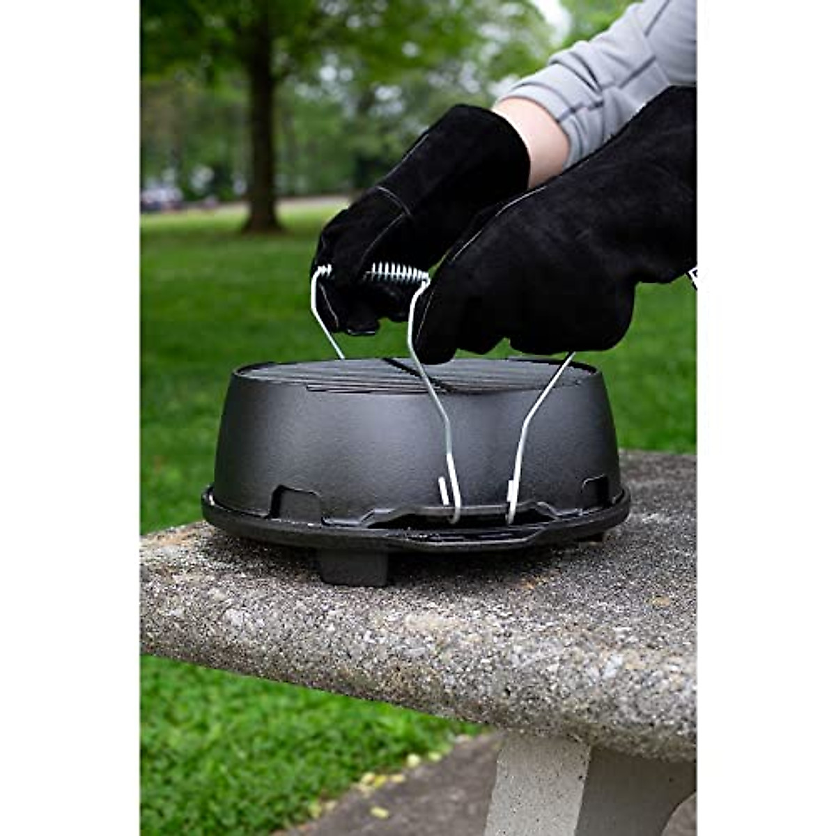 Lodge L12RG Cast Iron Round Kickoff Grill, 12 inch, Black