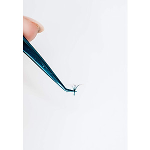LivBay Lash - Blue Magic Mike Eyelash Stainless Steel Tweezer for Volume Lash Extensions | Curved Tip | False Lash Applicator Tool (Professional Use Only)