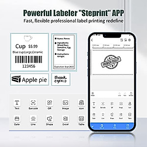 MORTENTR Label Makers, Portable Bluetooth Thermal Label Printer for Barcode Name Address Clothing Jewelry Retail Small Business Home Office, Compatible with Android & iOS, with 1.96x1.18 inch Label